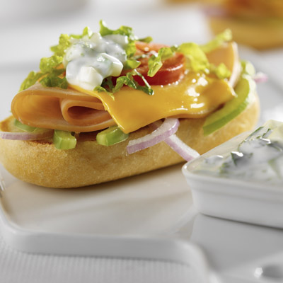 Mini Toasted Open Subs with Cucumber Yogurt Dressing | U.S. Dairy