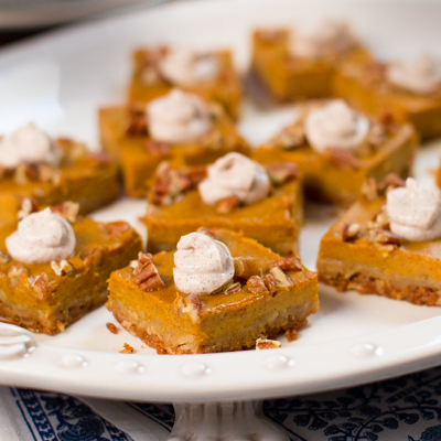 Pumpkin Pie Squares with Cinnamon-Yogurt Topping | U.S. Dairy