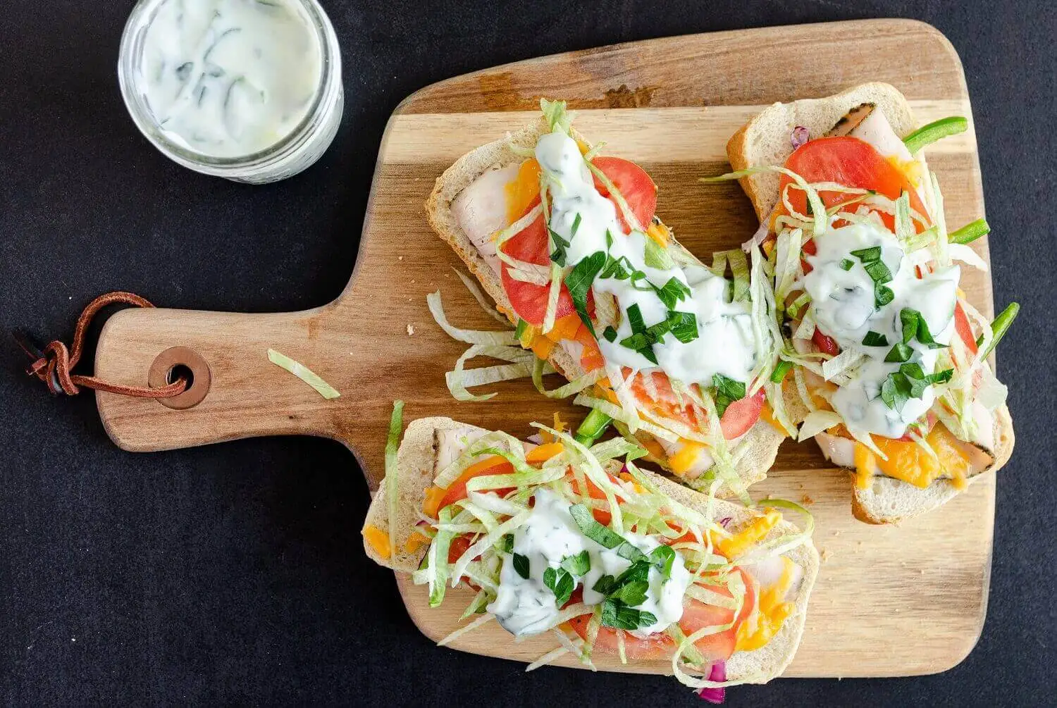 Mini Toasted Open Subs with Cucumber Yogurt Dressing | U.S. Dairy